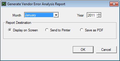 Generate Vendor Error Analysis Report